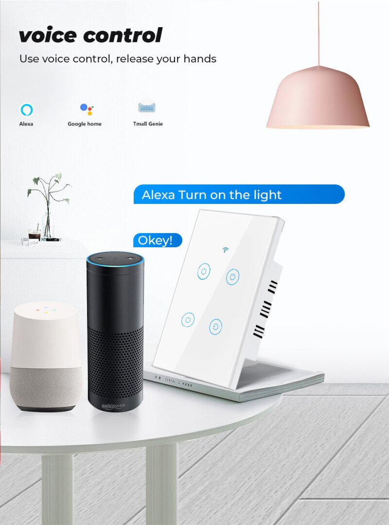 1/2/3/4 Gang WiFi 433MHZ Smart Touch Switch Home W... – Grandado