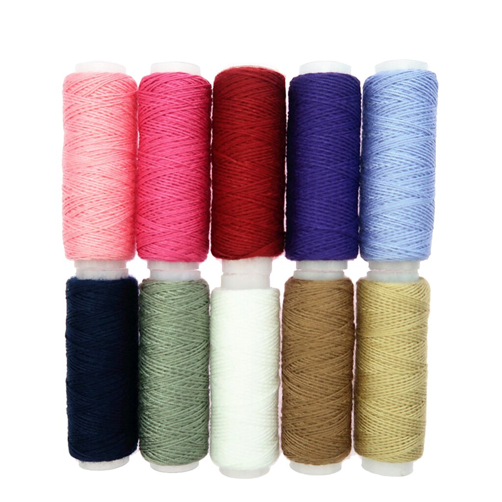 10 Spools Mixed Colors 100% Polyester Sew All Stit... – Grandado