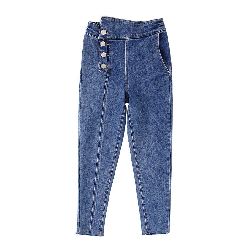 Spring Jeans For Girls Button Children's Jeans Ela... – Vicedeal