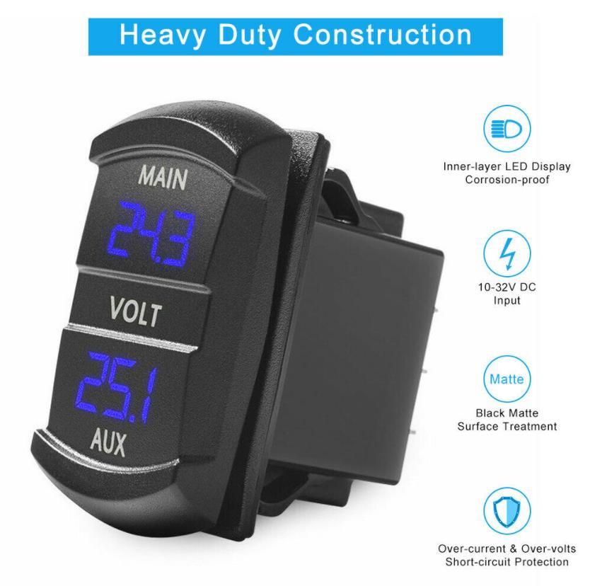 12-24V Car Boat Motorcycle LED Digital Dual Volt M... – Grandado