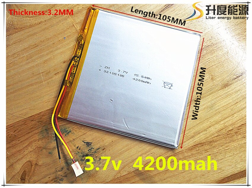 3 wire Tablet polymer battery 4200 mah 3.7V 321051... – Vicedeal