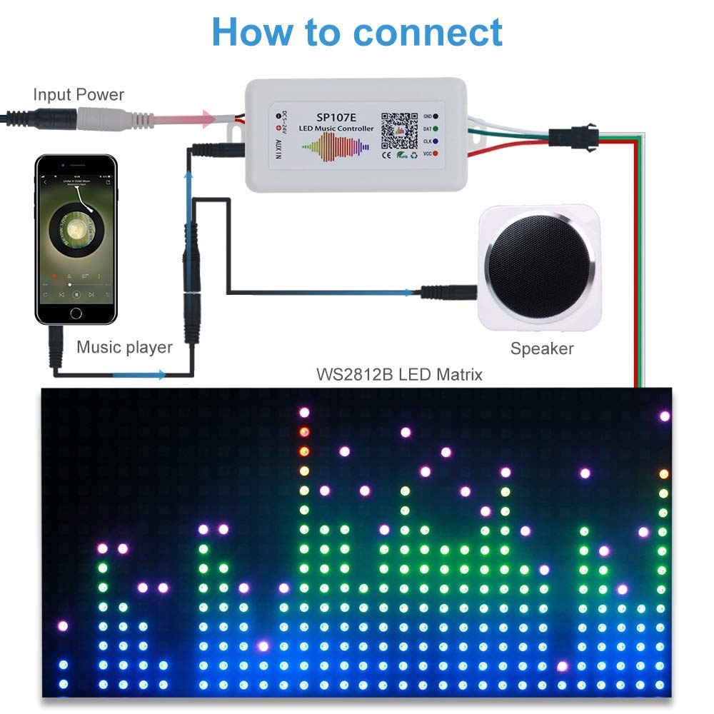 Wifi bluetooth sp107e pixlar ic spi music led con... – Grandado