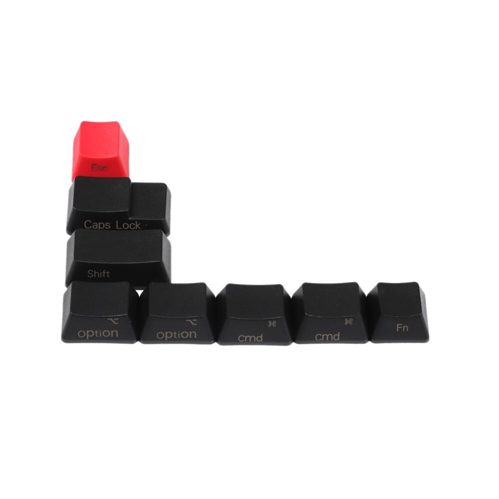 YMDK 8 Key Thick PBT Black Red Mac Keys OEM Profil... – Grandado