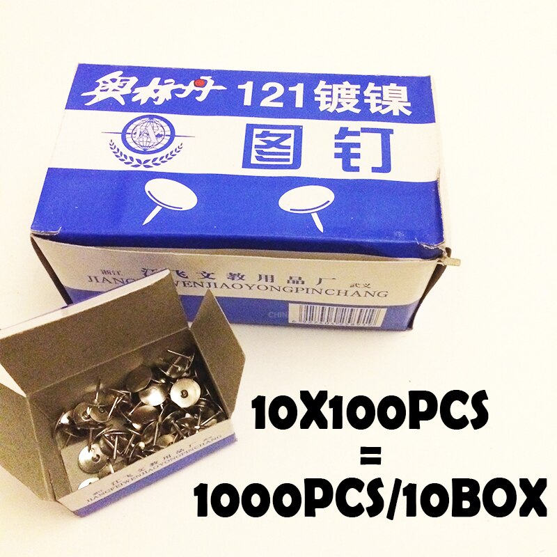 10x100pcs Drawing Pin Transparent Push Pins Thumb ... – Vicedeal