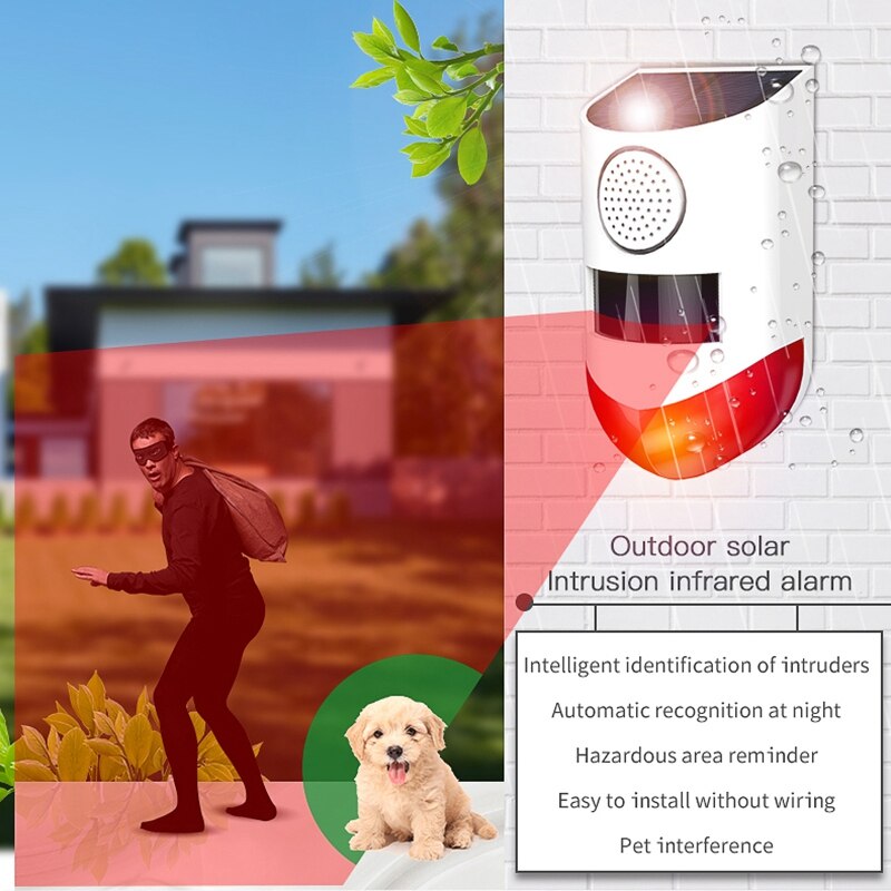 Solar Powered Infrared Motion Sensor Detector Alar... – Grandado