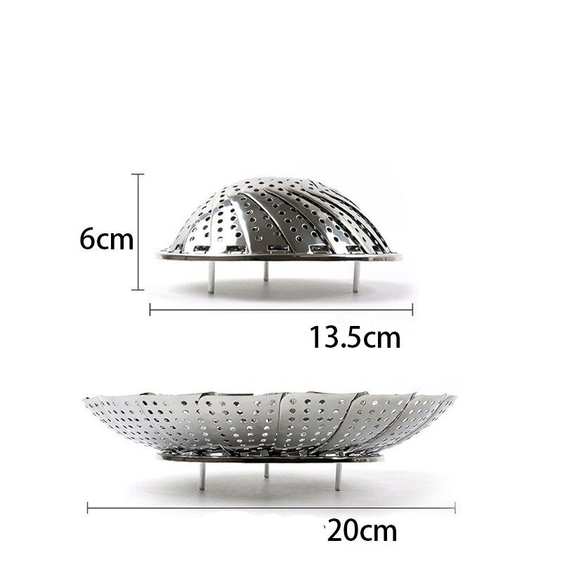 Folding Stainless Steel Steamer Vegetable Kitchen ... – Vicedeal