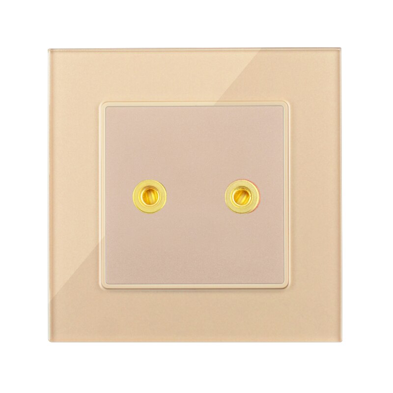Golden Crystal Glass Panel Wall Audio Socket Termi... – Grandado