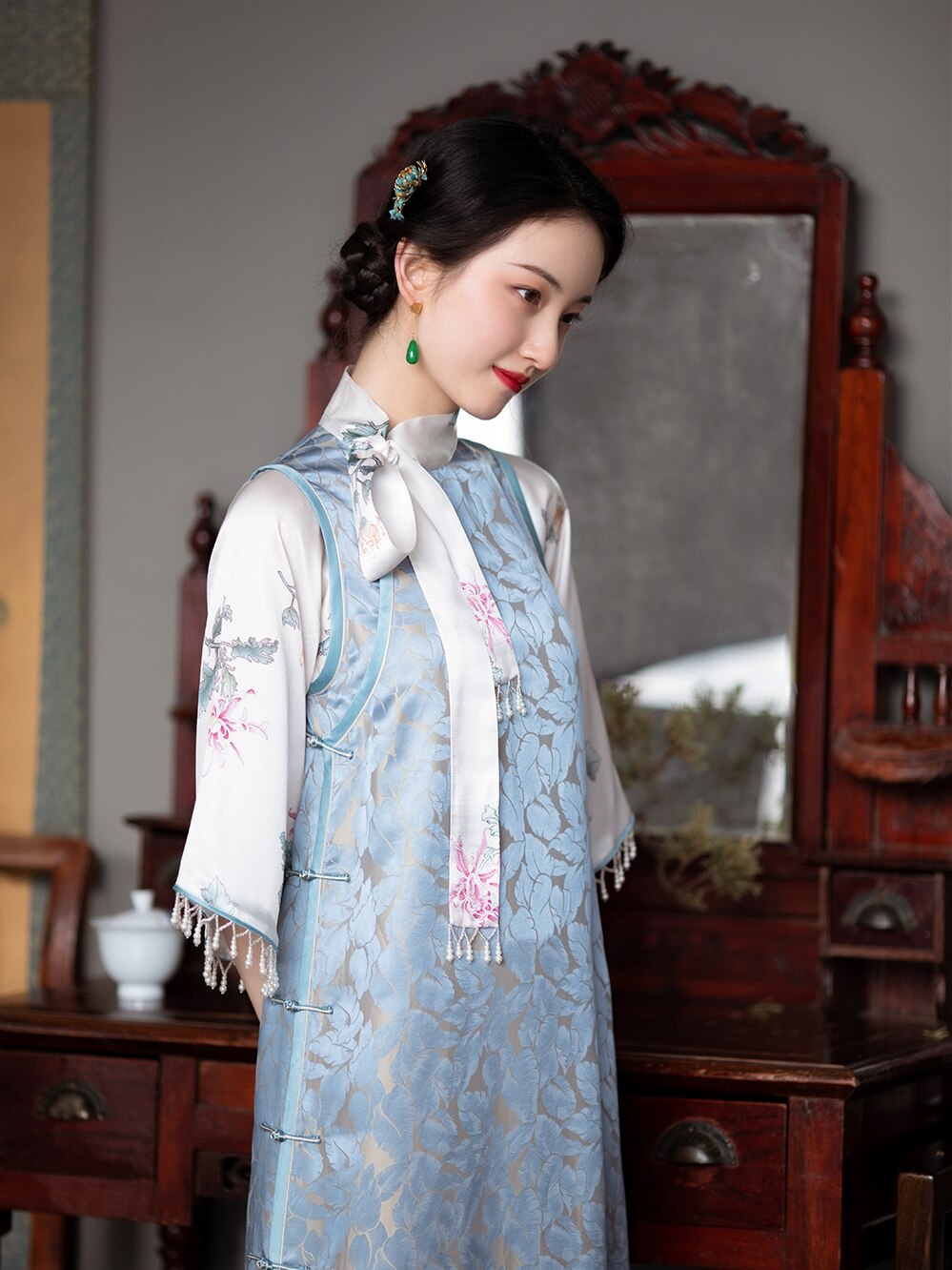 2022 chinese half sleeve qipao women traditional s... – Grandado