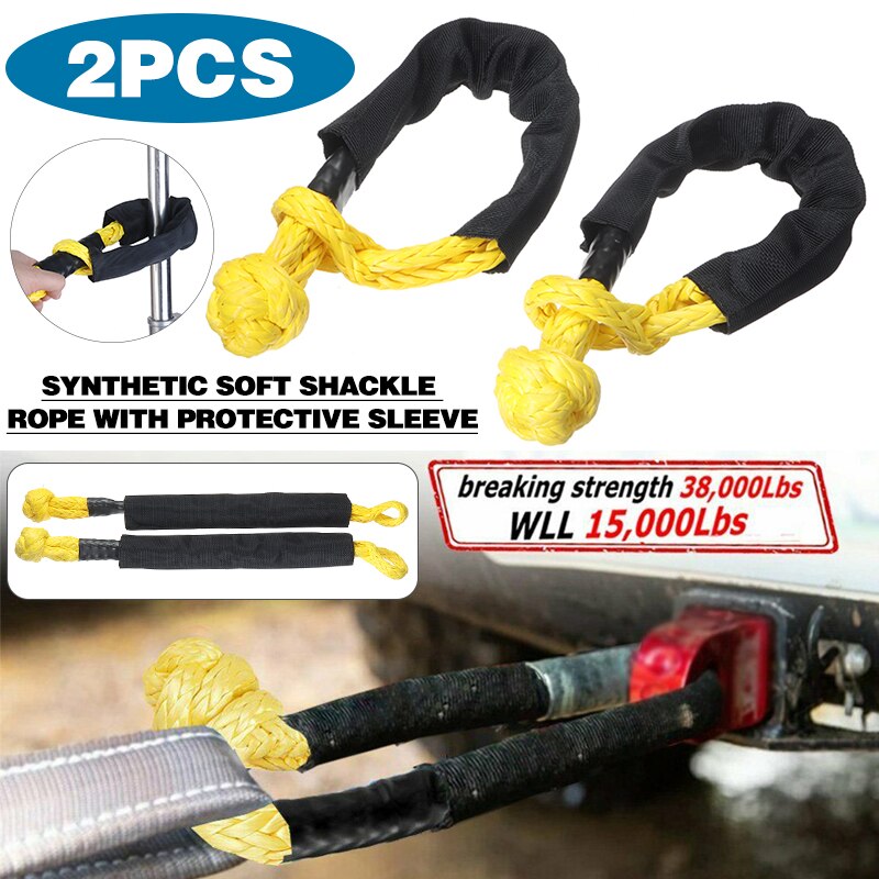 2pc 7.5 Ton 38000 Lbs Synthetic Fiber Soft Shackle... – Grandado