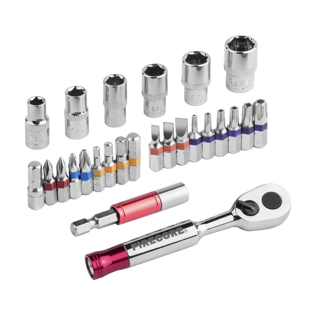 FIRECORE 26Pcs 1/4 "Ratsche Und Schraubendreher Bi... – Vicedeal