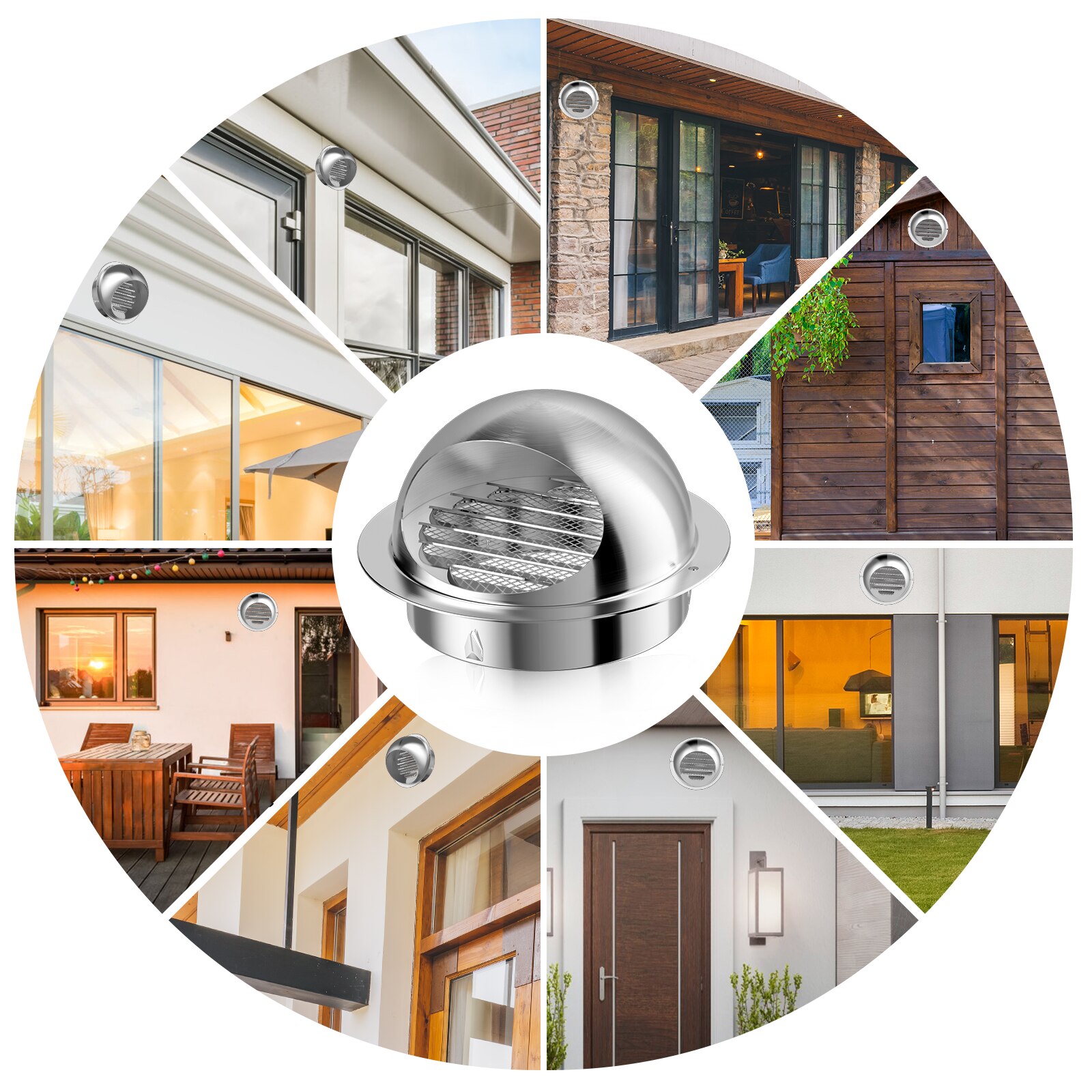 4-12inch Stainless Steel Wall Ceiling Air Vent Duc... – Vicedeal