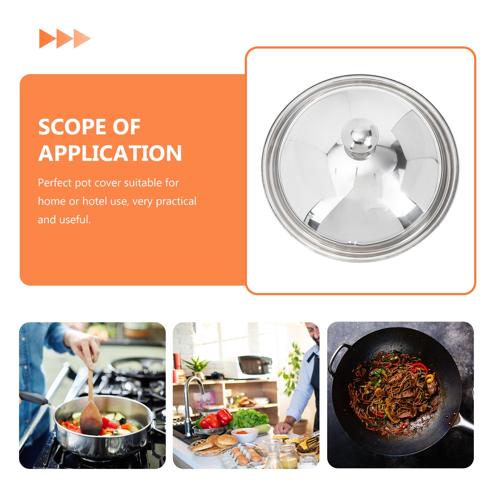 Kitchen Pot Stainless Steel Cover Pot Cover Kitche... – Vicedeal