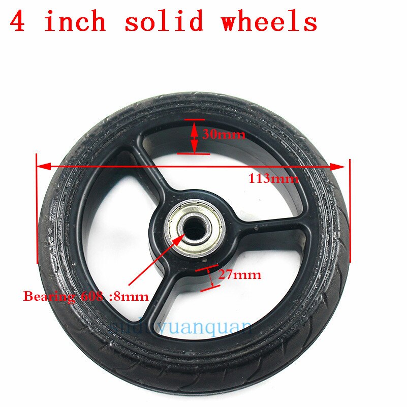 4 inch scooter Plastic hub and solid tire fits for... – Grandado