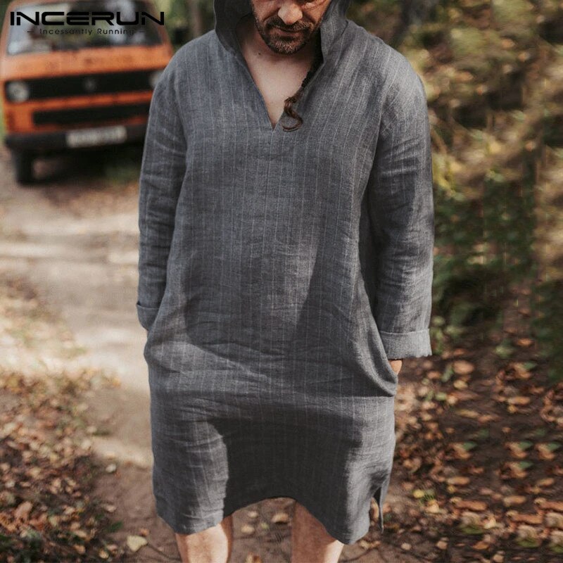 Incerun Mannen Gestreepte Badjassen Vintage Lange ... – Vicedeal