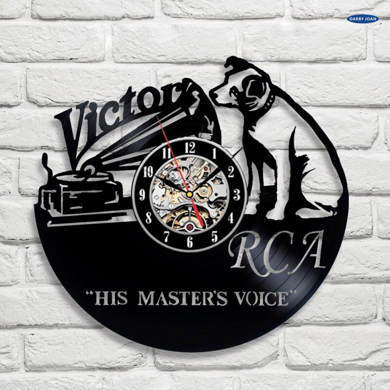 Victor RCA Vinyl Disc Clock Clock Dog Handmade Wal... – Vicedeal