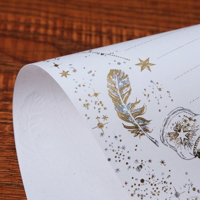 8pcs Golden Feather Paper Vintage Bronzing Letterh... – Grandado