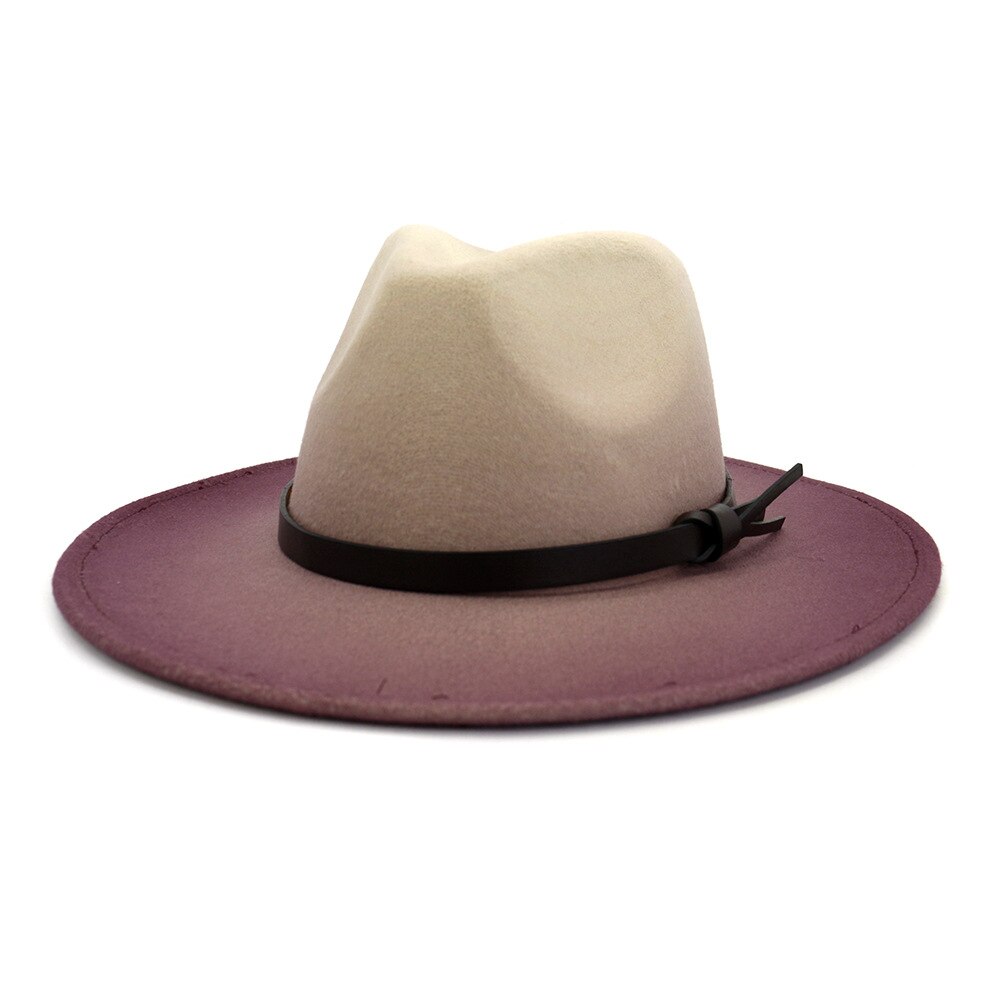 QBHAT Newly Gradients Wool Felt Wide Brim Fedora H... – Vicedeal