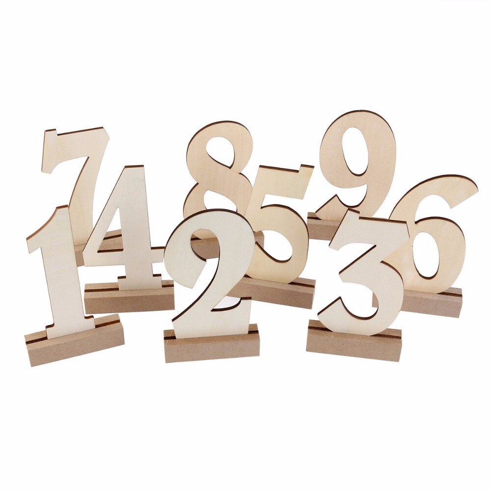 1-20 / pack Wooden party table number tag stand we... – Grandado