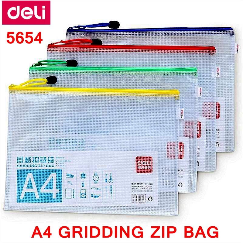 5PCS/LOT Deli A4 A5 A6 B5 Gridding zip bag mixed c... – Vicedeal