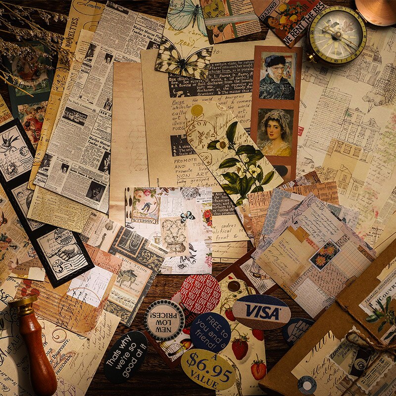 Antique Collection Mix Material Paper Junk Journal... – Vicedeal