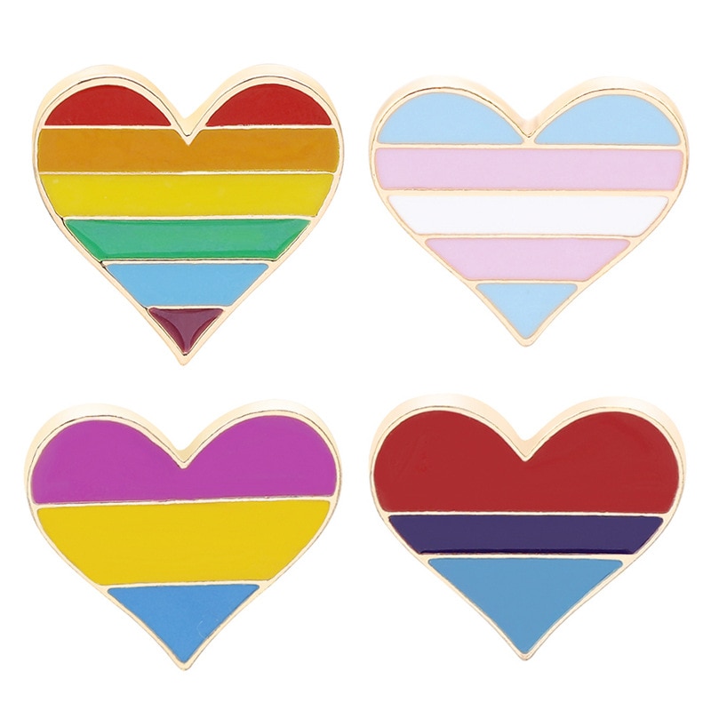 1PCs Rainbow Heart LGBT Pride Pinback Button Badge... – Grandado