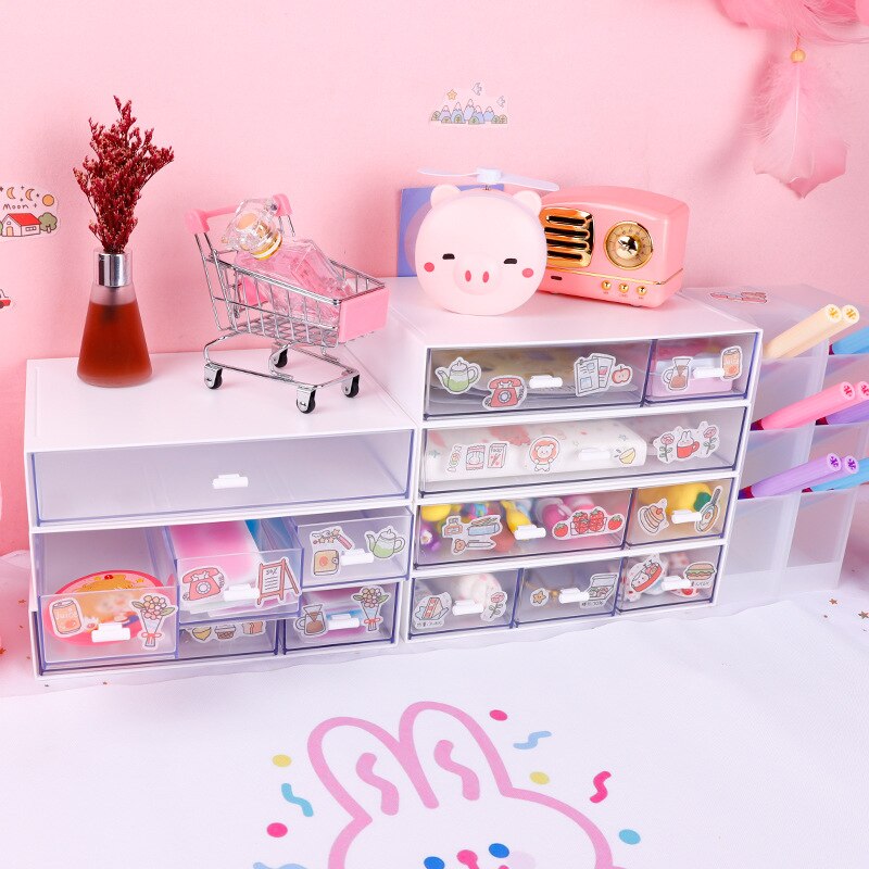 Yisuremia Kawaii ABS Drawer Desk Organizer Desktop... – Grandado
