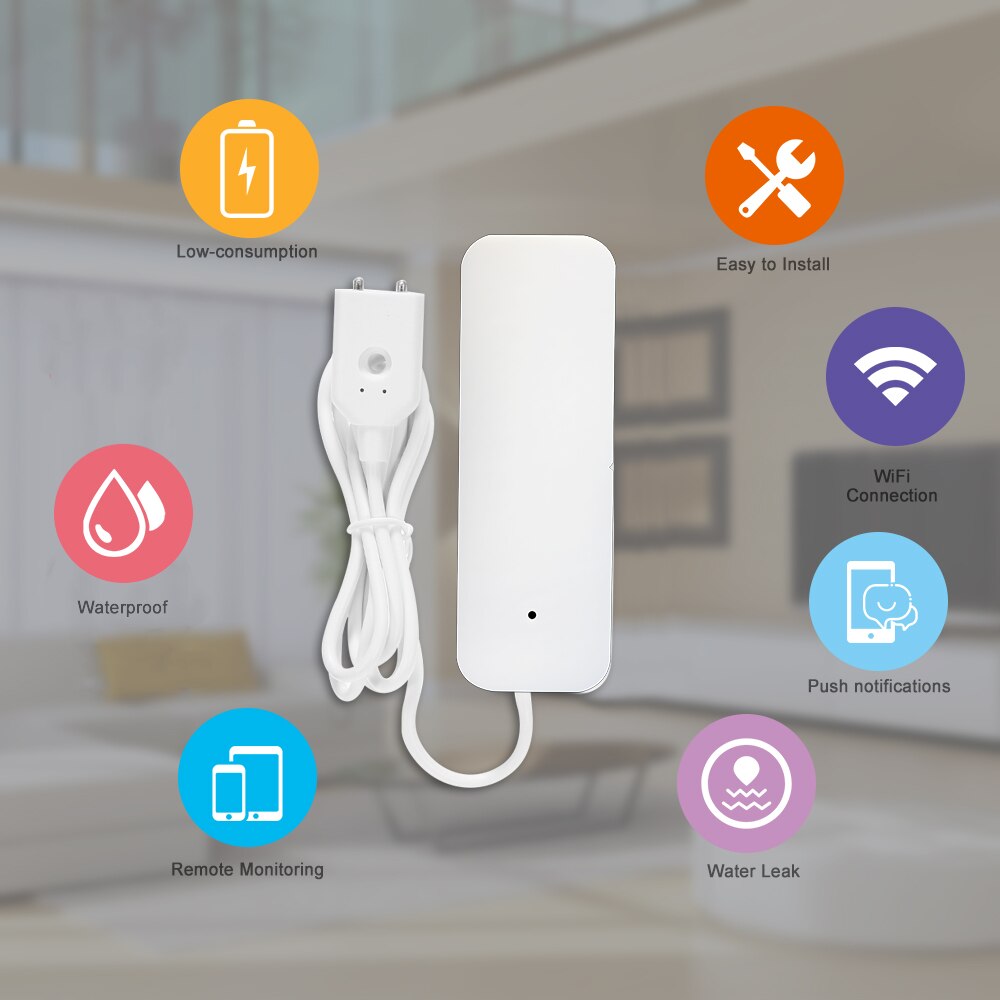 Wifi Waterlek Sensor Flood Lekkage Niveau Alarm De... – Vicedeal