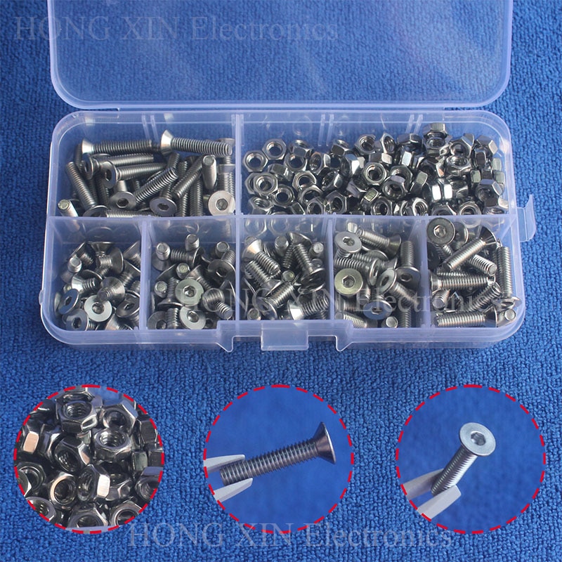 250pcs M4 Wood Screws Nuts Set Stainless Steel Bol... – Vicedeal