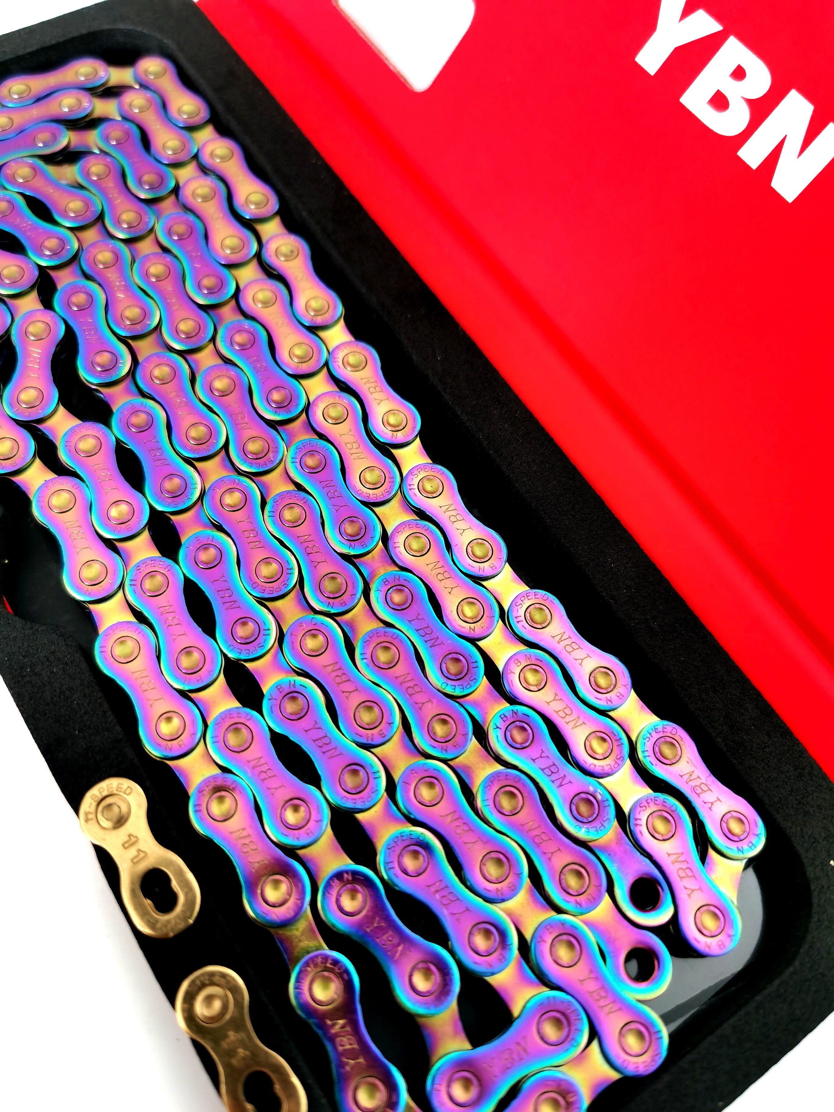 YBN 11-Speed Ti-N Multicolor Bicycle Chain compati... – Grandado