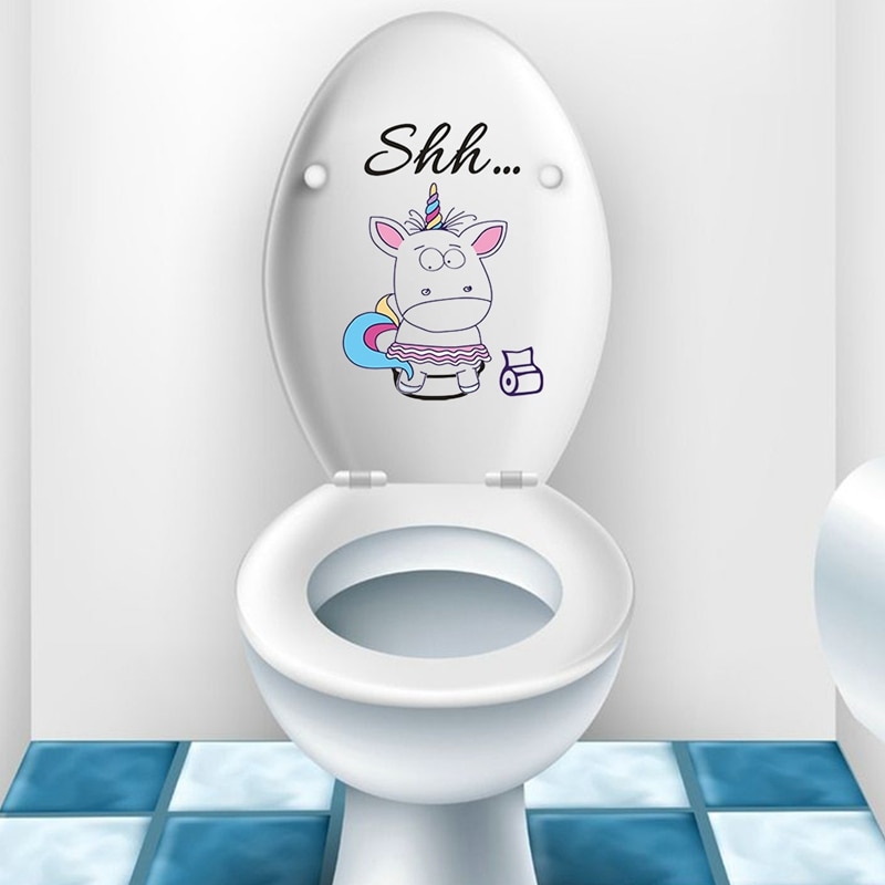 Cartoon Unicorn Toilet Stickers Waterproof Wall St... – Grandado