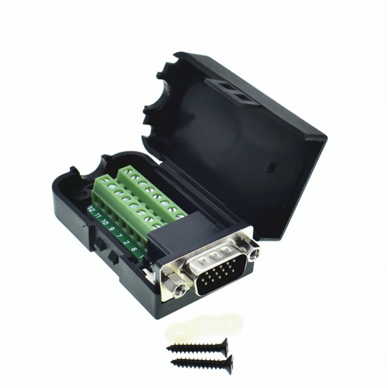 D-SUB DB15 VGA Male 3 Rows 15 Pin Plug Breakout Te... – Grandado