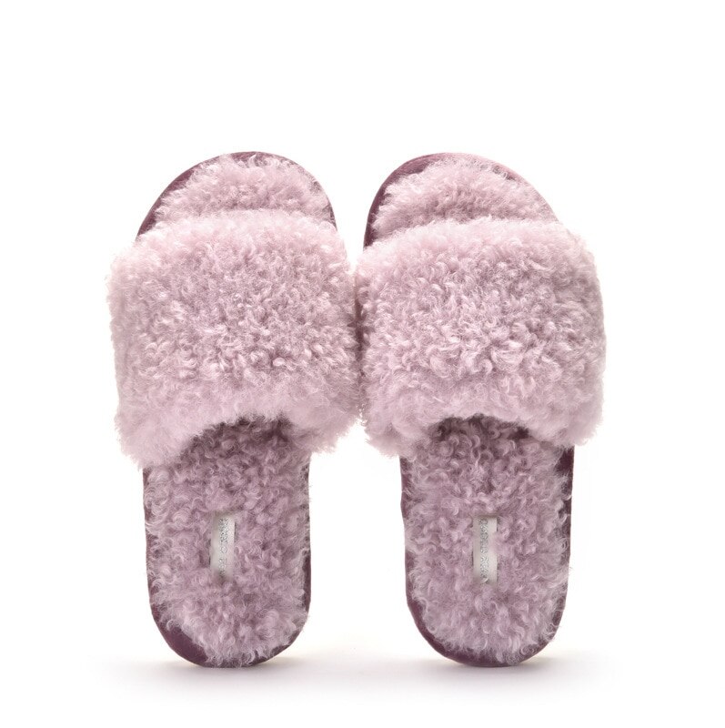 White Furry Slippers Home Faux Wool Fur Women Slid... – Vicedeal
