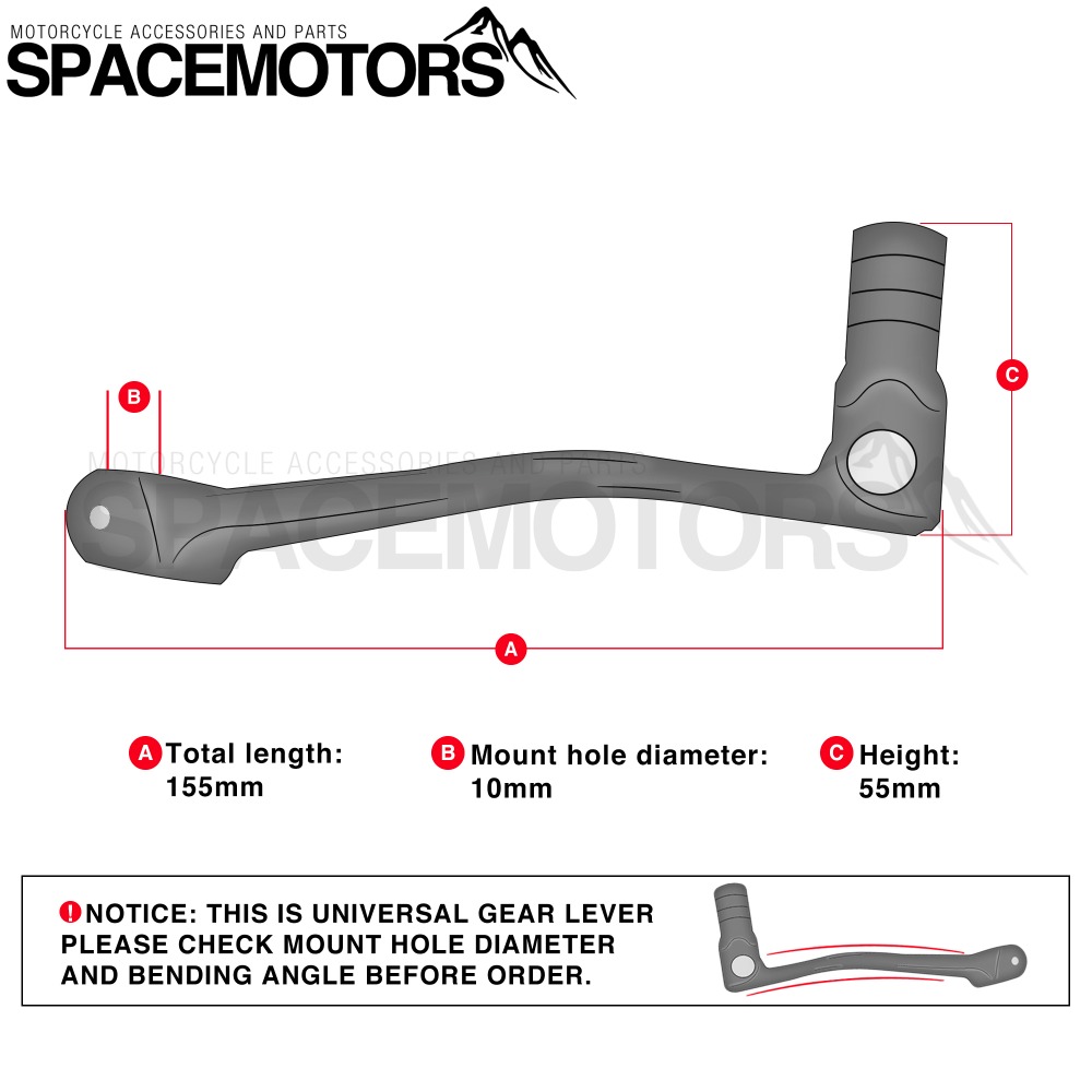 Aluminium gear shift lever shifter dirt bike pit m... – Vicedeal