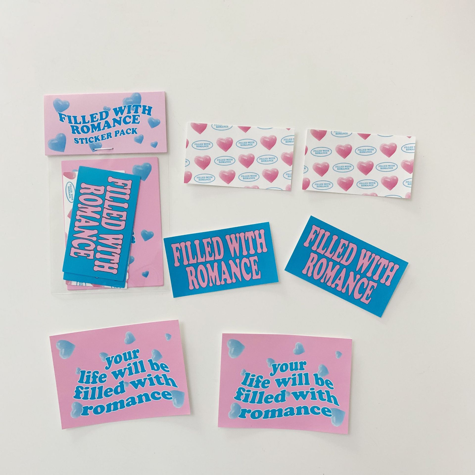 Koreansk ins pink blå brev hjerte journal klisterm... – Grandado