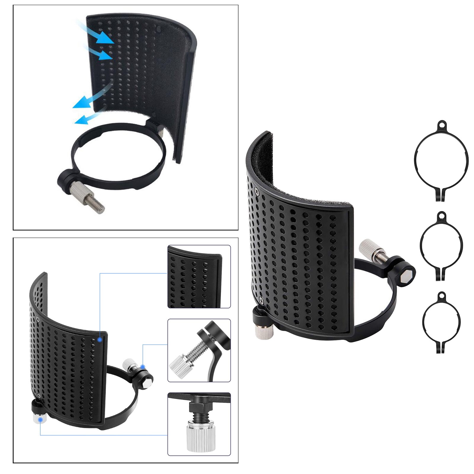 Microphone Isolation Shield Absorber Filter Vocal ... – Grandado