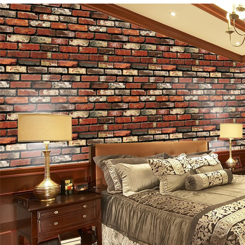 3D Wall Paper Brick Stone Rustic Effect Self-adhes... – Grandado