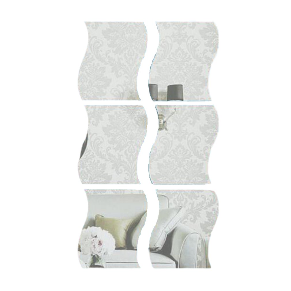 DIY Mirror sticker 3D Three-dimensional wave six-p... – Grandado