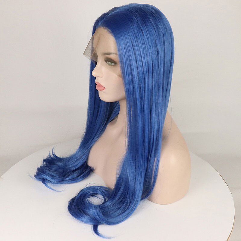 Bombshell Sky Blue Natural Straight Synthetic Hair... – Grandado