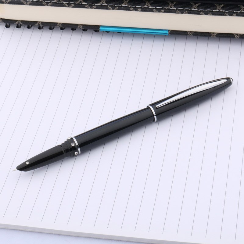 Silver black metal pen piece student popular paste... – Vicedeal