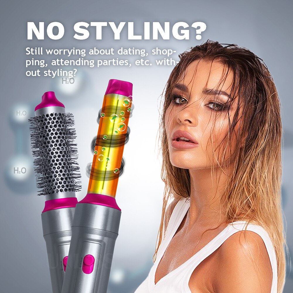 Hair Dryer 5 in 1 Set Air Comb Curling Iron Hair S... – Grandado
