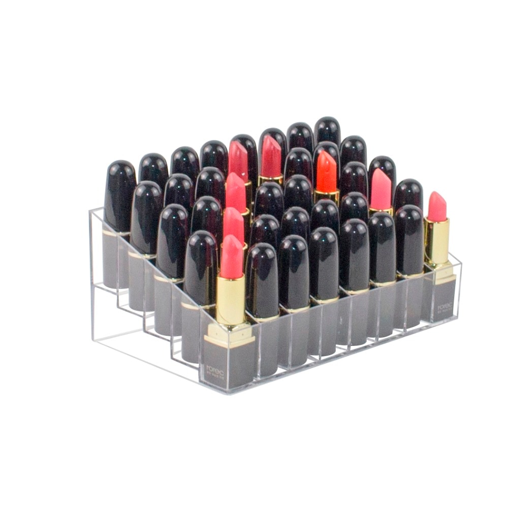 Plastic 40 Slots Lipstick Organizer Transparent Li... – Grandado