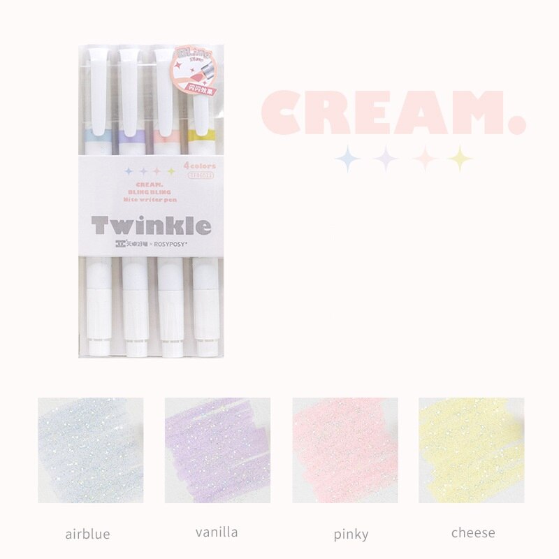 4pcs Twinkle Art Marker Pens Set Bling Bling Color... – Grandado
