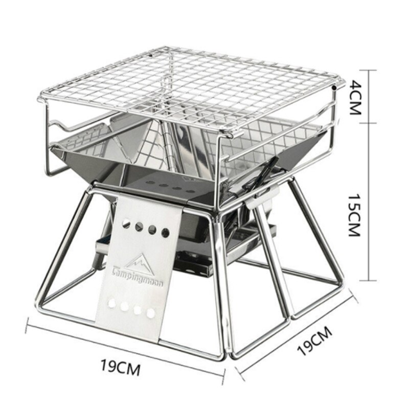 Opvouwbare Houtskool Grill Outdoor Camping Roestvr... – Vicedeal