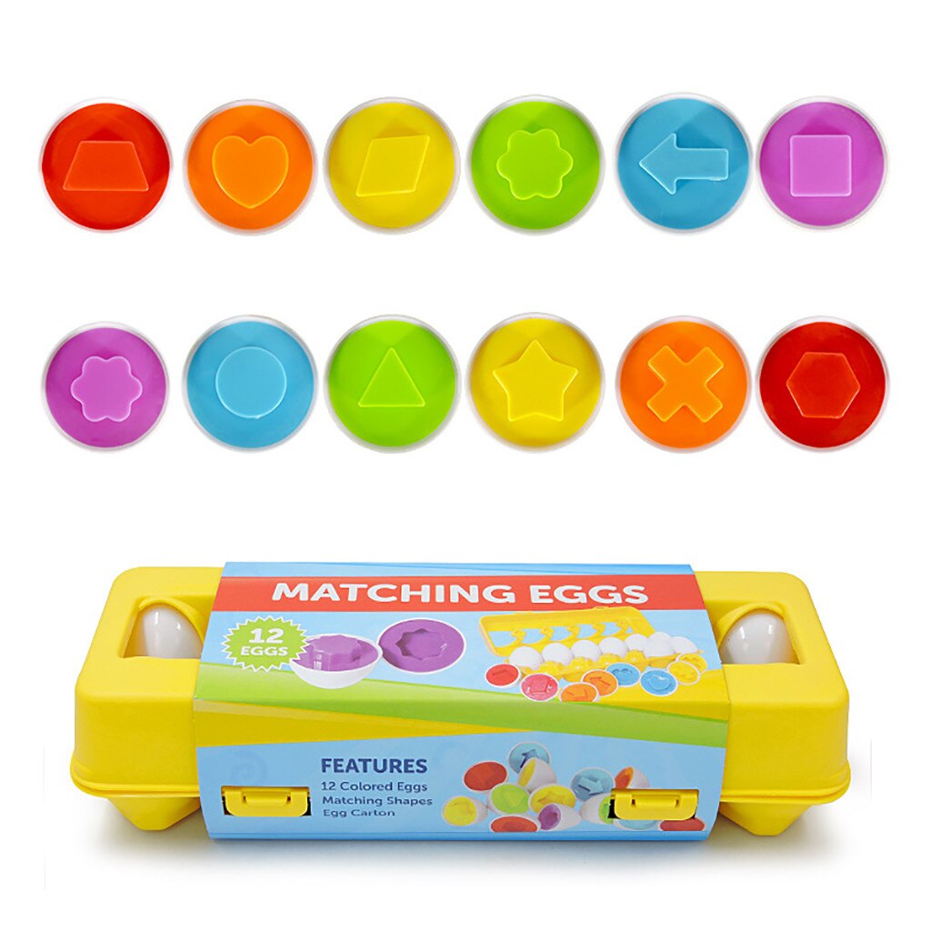 Coogam Matching Eggs 12 pcs Set Color & Shape & Fo... – Grandado