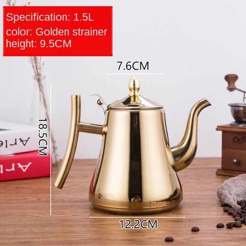 Fortykket rustfri stål tekande med sil restaurant ... – Grandado