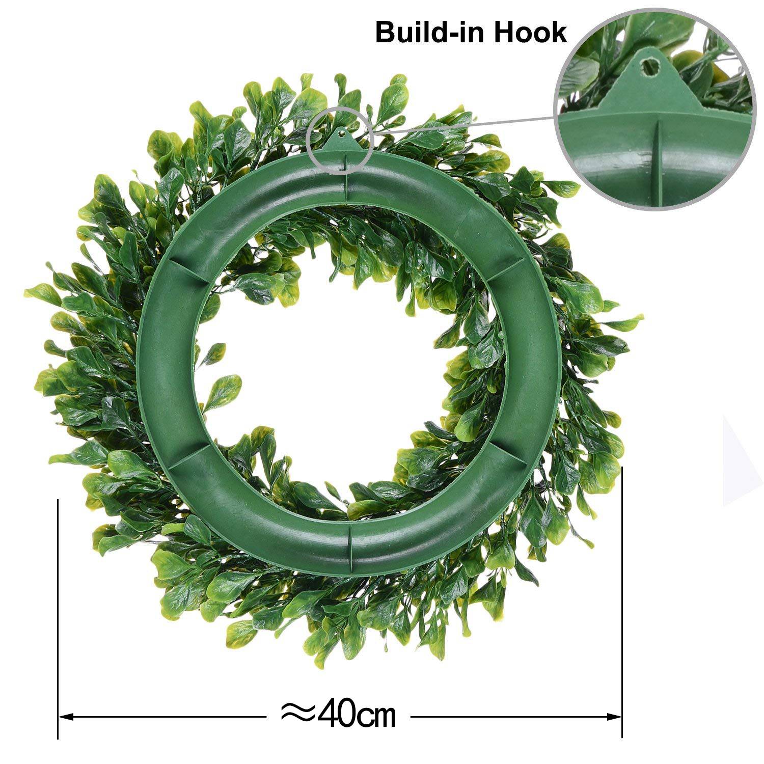 Kunstmatige Groene Bladeren Krans Buxus Krans Outd... – Vicedeal