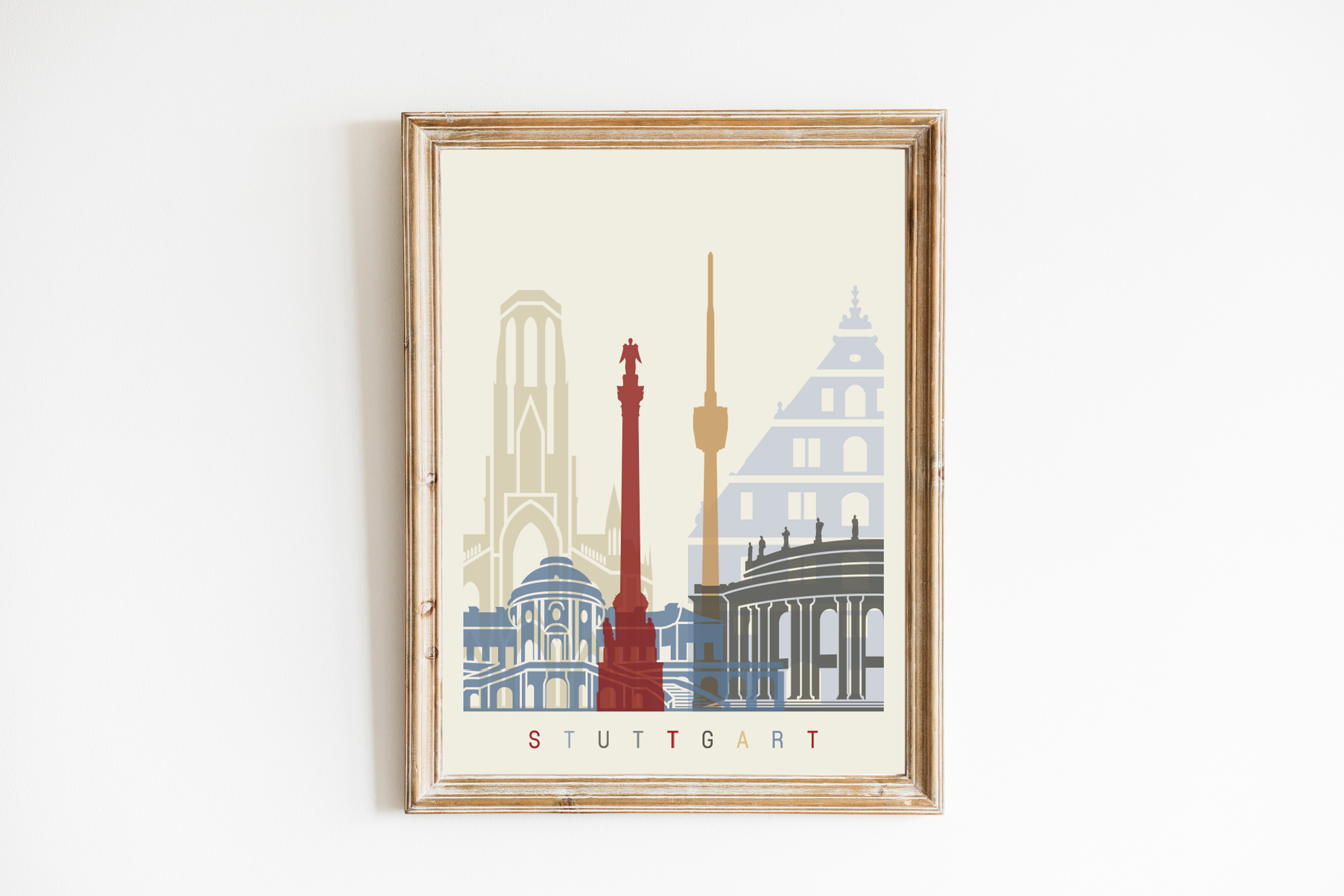 Stuttgart Skyline Poster - Lámina Artistica Decora... – Grandado