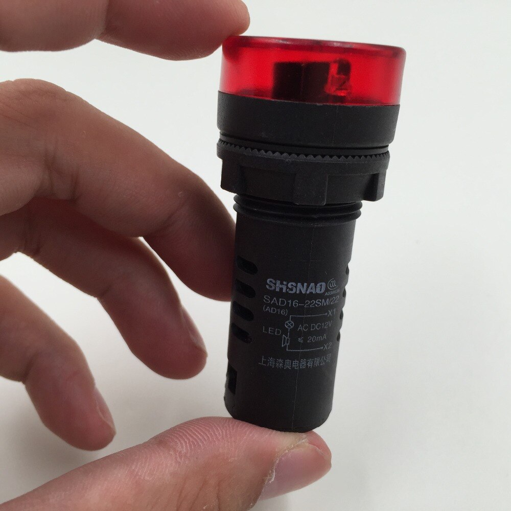 AD16-22SM AC 12V 22mm Flash Light Red LED Active B... – Vicedeal