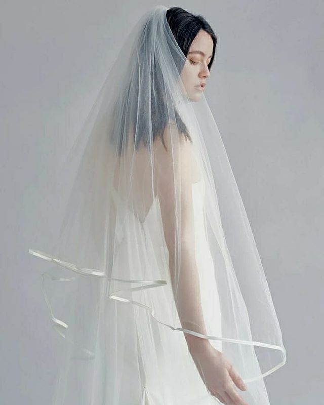 YouLaPan V97L Ribbon Edge Wedding Veil with Blushe... – Vicedeal