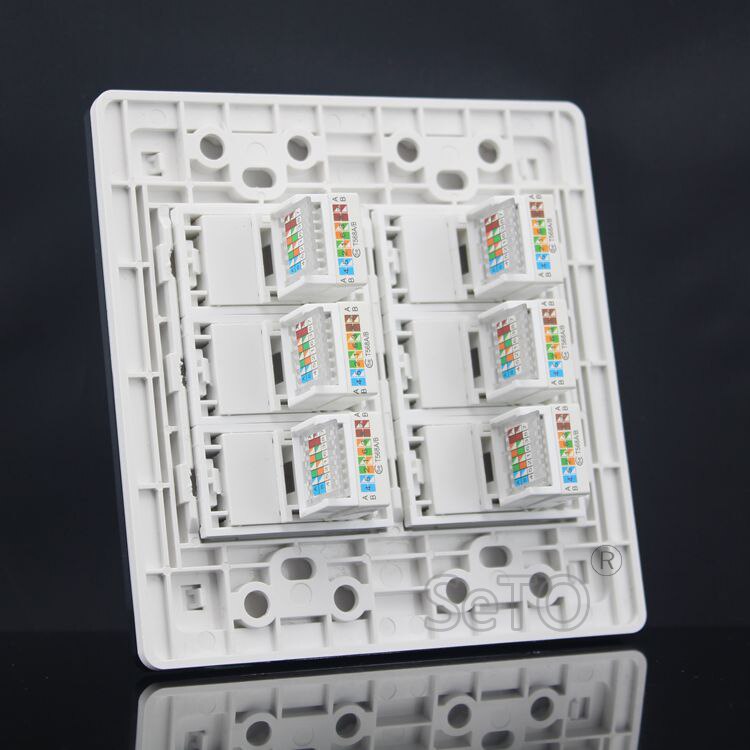SeTo 120 Type 6 Ports RJ45 Cat5e Network Lan Socke... – Vicedeal